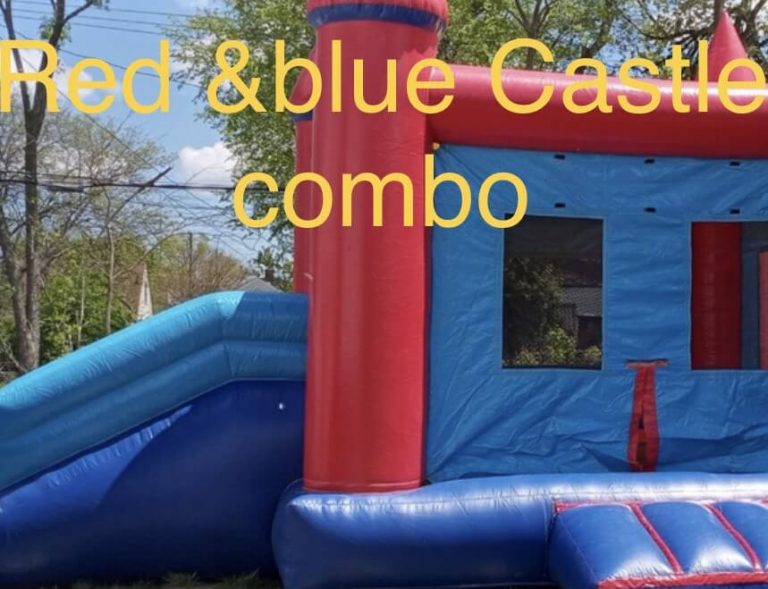 Red & Blue combo with slide - AAA Parties R Us